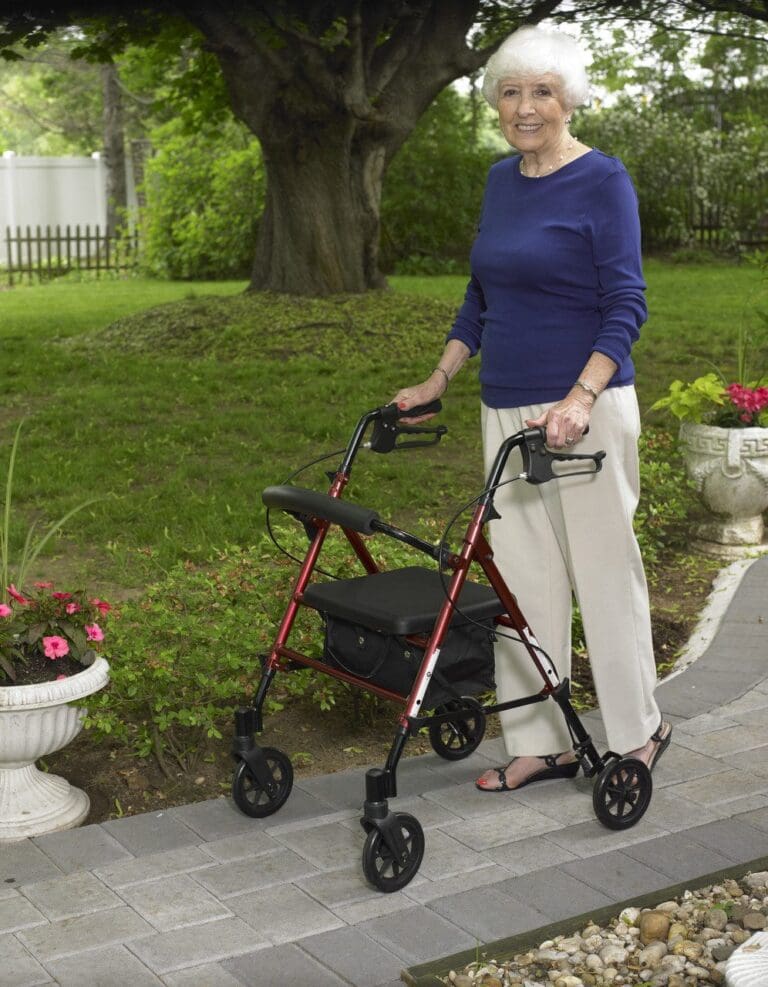 Adjustable Height Red Rollator with 6" Wheels - rtl10261rd